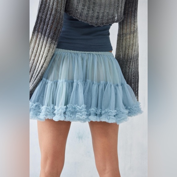 Urban Outfitters | Skirts | Uo Tulle Tutu Mini Skirt In Blue | Poshmark